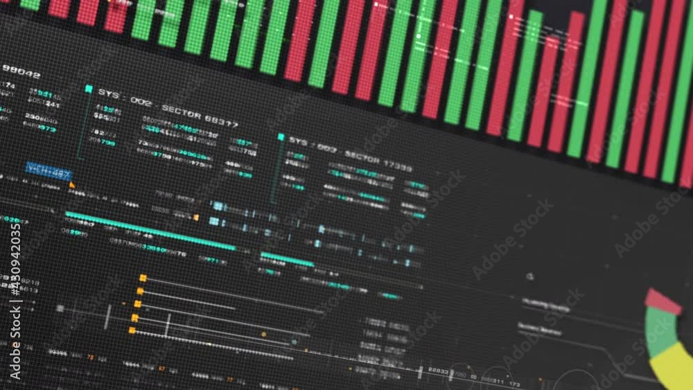 Business stock market, trading, info graphic with animated graphs ...