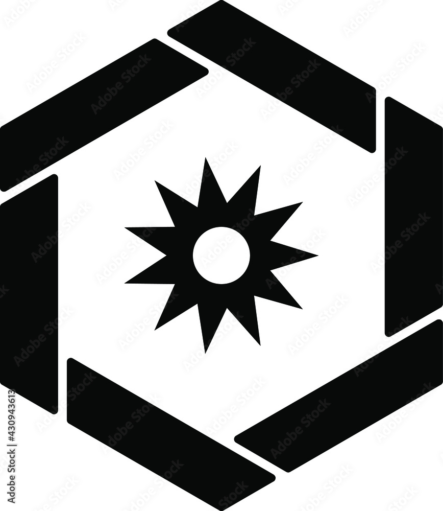 Optical radiation Concept Vector Icon Design, Black Hexagonal warning ...