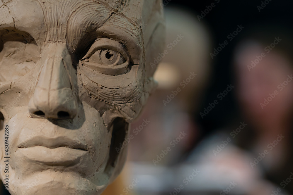 The process of creating ecorche. The sculptor is working. Stock Photo ...