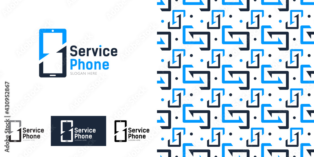 Phone service logo template. The concept of repair, cleaning ...