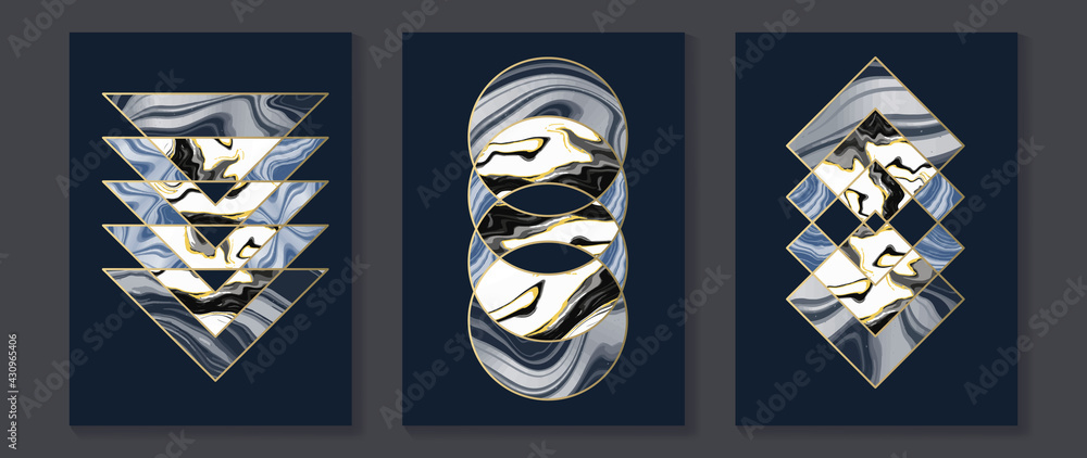 Abstract Math art background vector. Modern block color art wallpaper ...