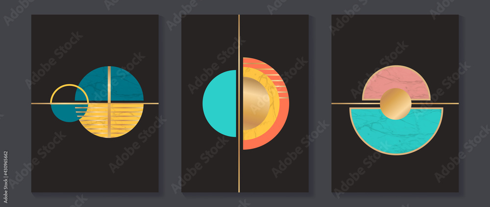 Abstract Math art background vector. Modern block color art wallpaper ...