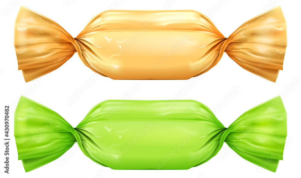 Set of wrapped candies isolated on white background. Vector ...