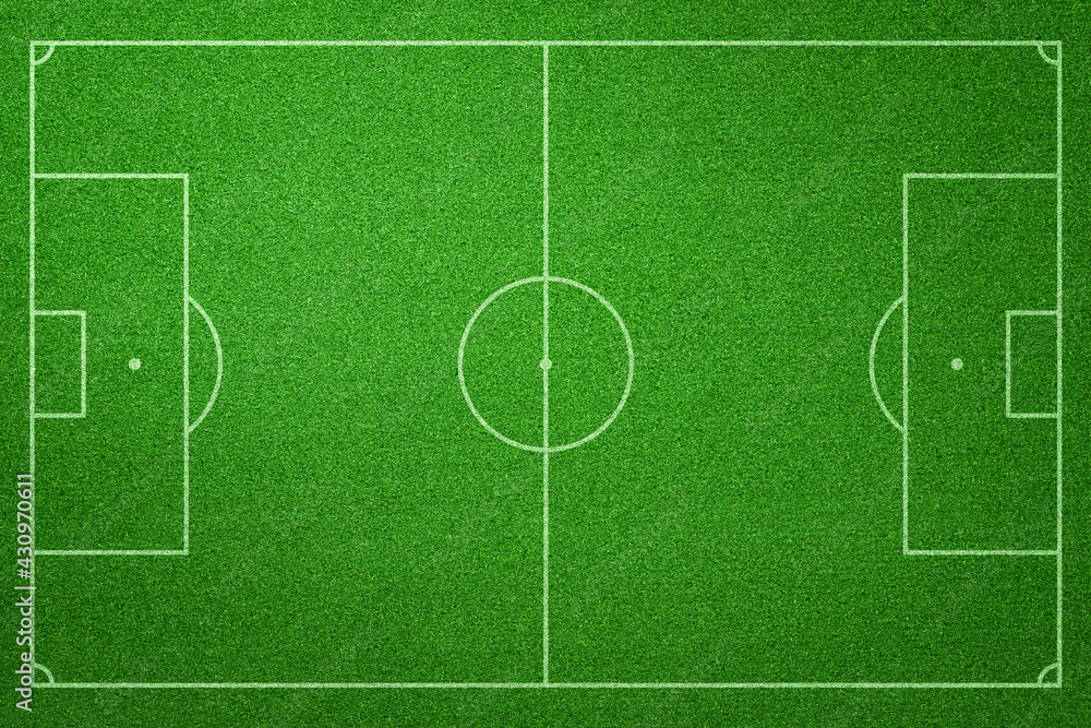 Flat lay of Soccer field, Football field. True dimension scale. Stock ...