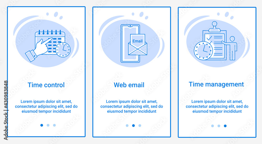 Modern flat illustrations in the form of a slider for web design. A set ...