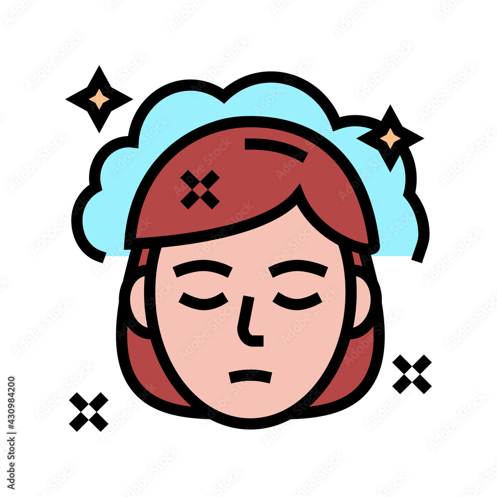 fainting disease color icon vector. fainting disease sign. isolated ...