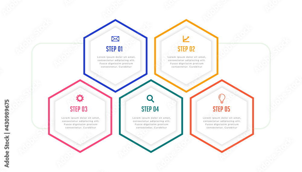 Fototapeta mapa świata dla dzieci five steps hexagonal line infographic ... Fototapeta mapa świata dla dzieci five steps hexagonal line infographic ...
