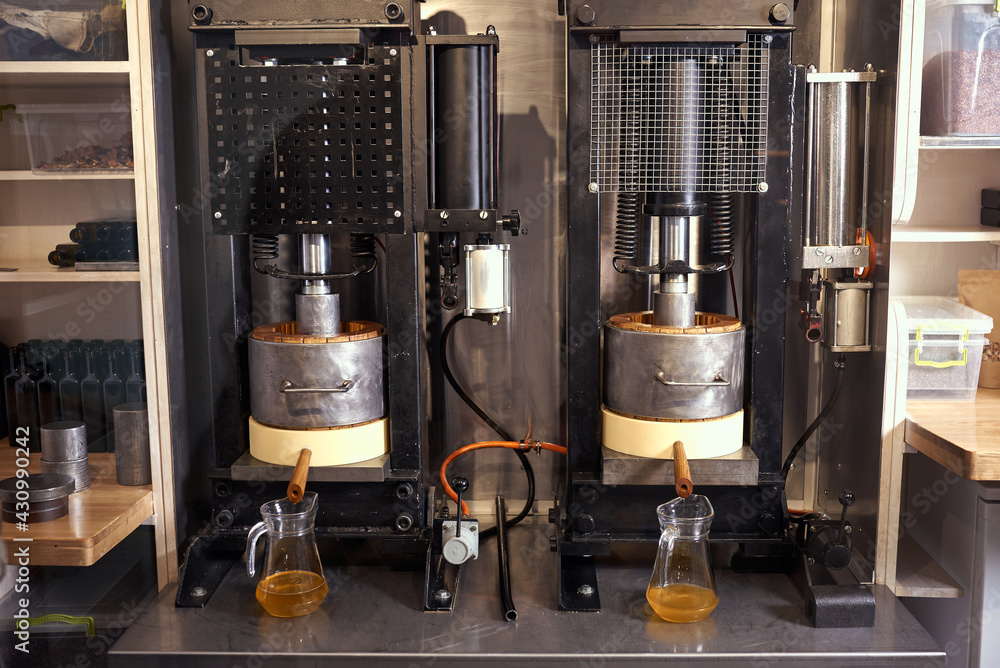 Local small seed oil production. Fresh extra virgin linseed oil ...