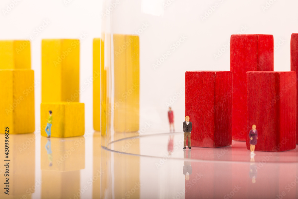 Social distancing, cities and countries divided in yellow and red zone ...