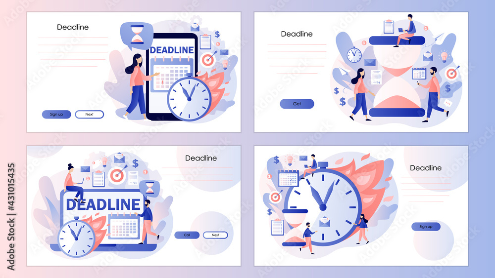 Deadline concept. Time management. Productivity, organization workflow ...