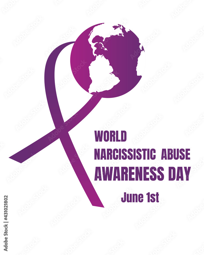 Postcard rectangular purple ribbon, planet earth and text World ...