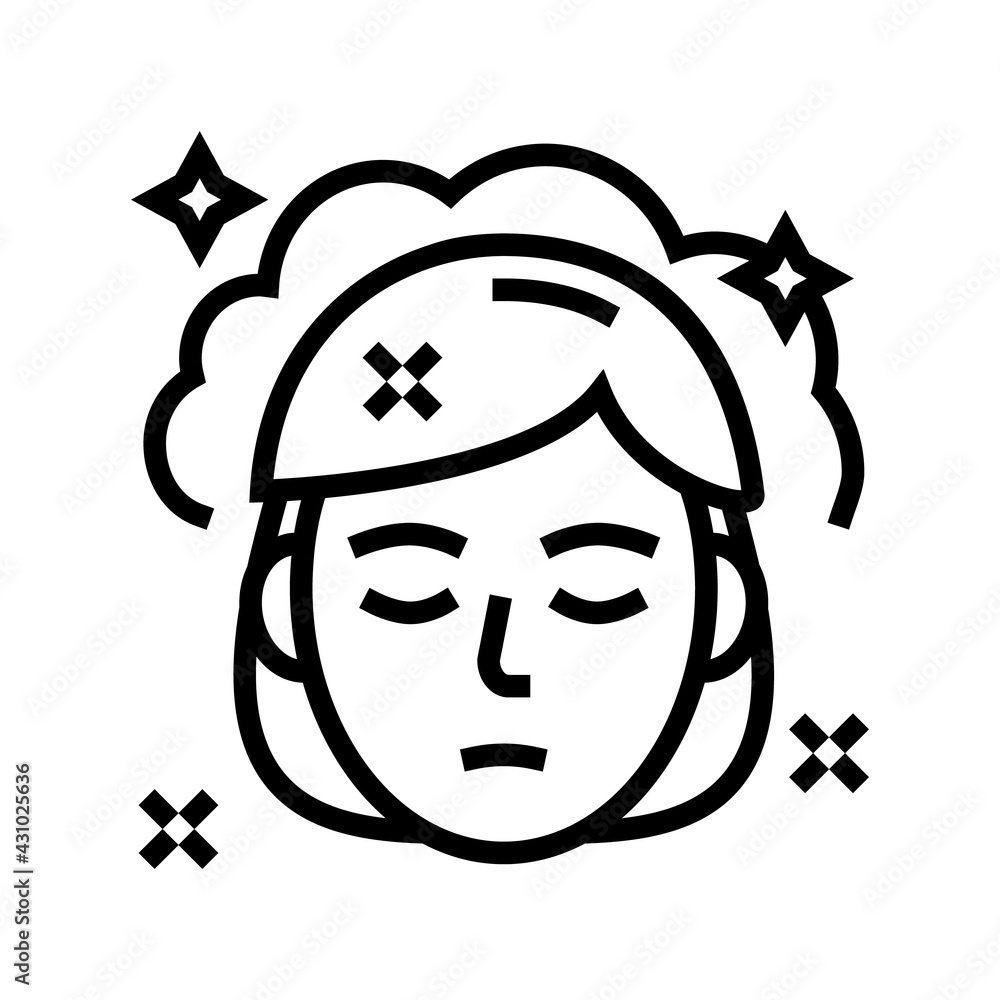 fainting disease line icon vector. fainting disease sign. isolated ...