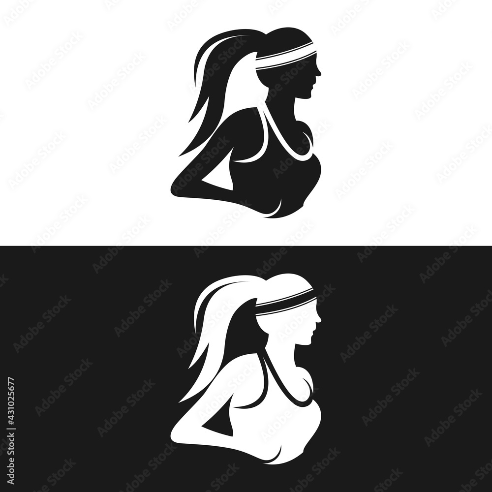 Female Bodybuilding Logos Graphic Design