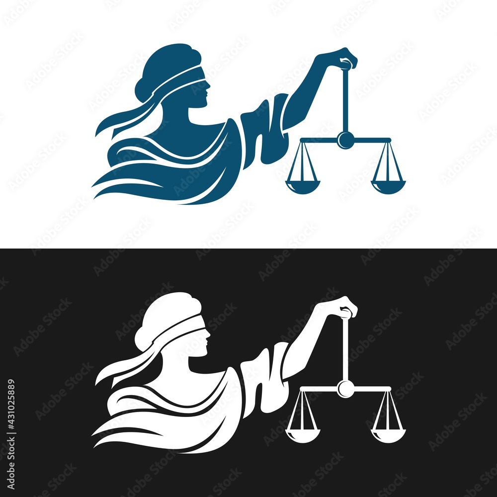 lady justice theme logo vector design with related to the attorney of ...