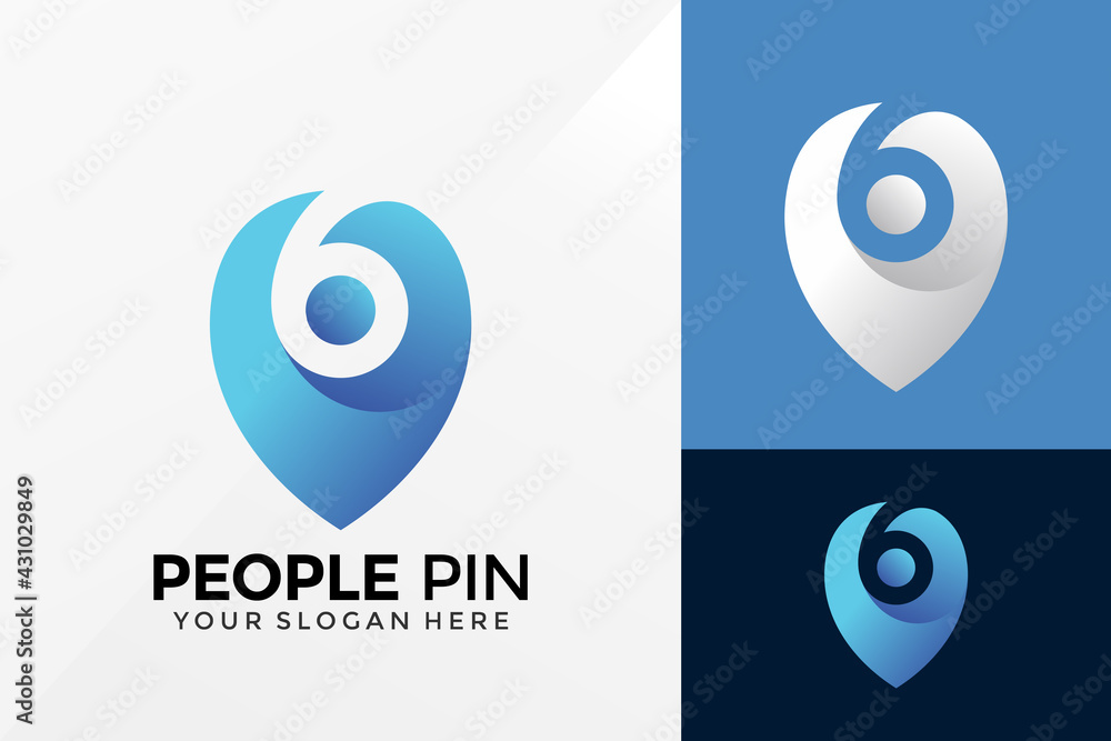 People Pin Location Logo Vector Design. Brand Identity emblem, designs ...