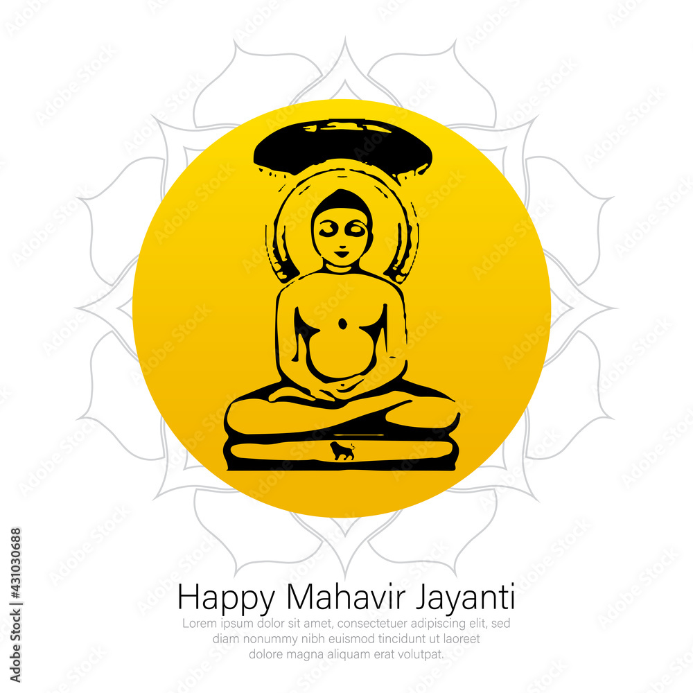 Vector illustration of Mahavir Jayanti Celebration. Stock Vector ...