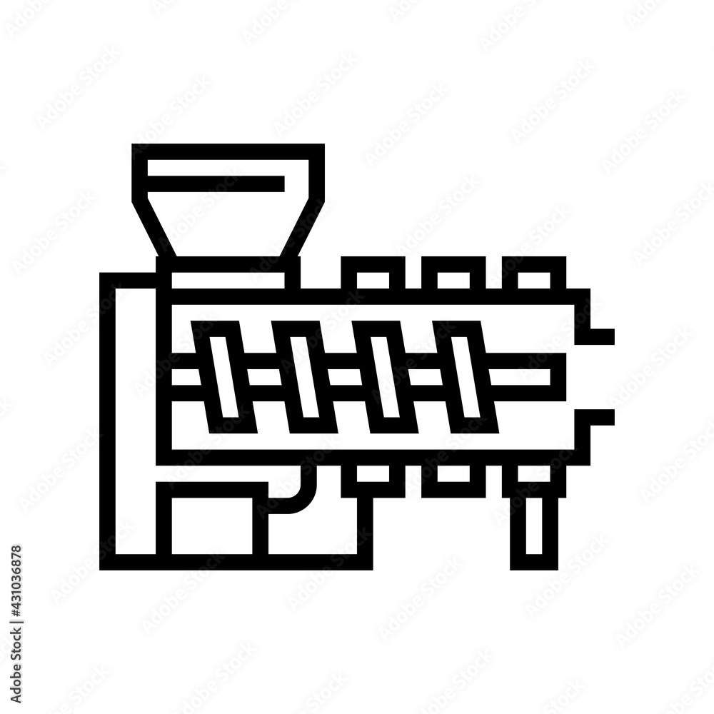 hot melt extrusion pharmaceutical production line icon vector. hot melt ...