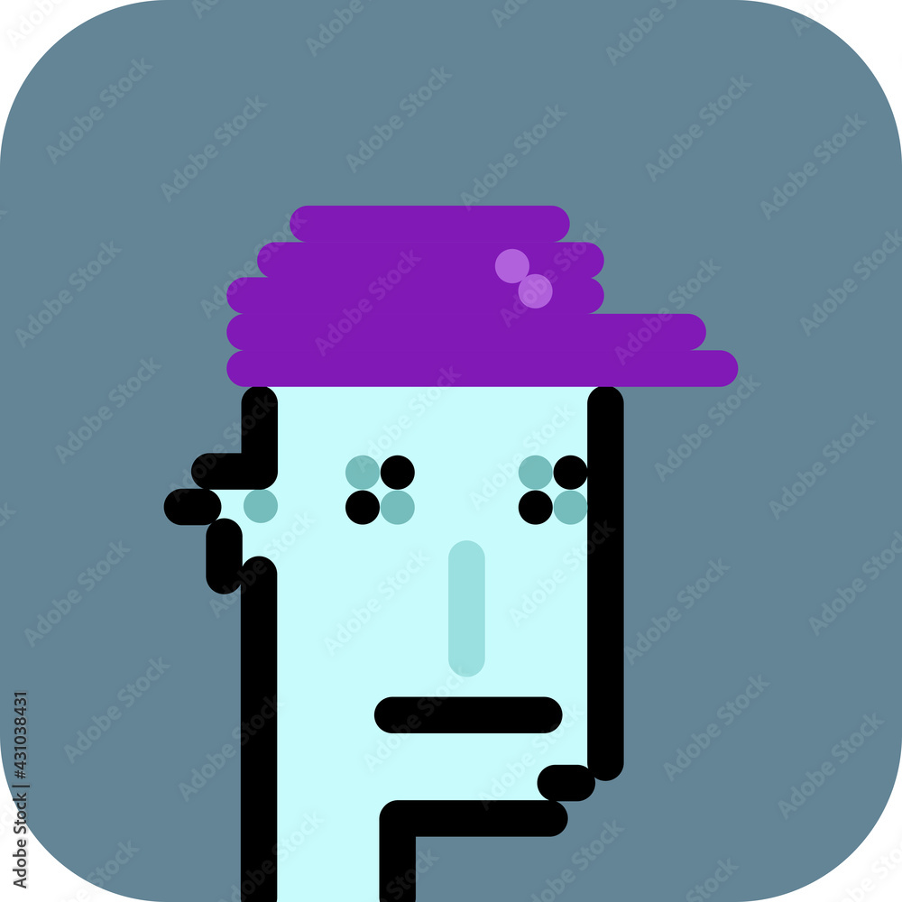 Crypto punk purple hat Stock Vector | Adobe Stock