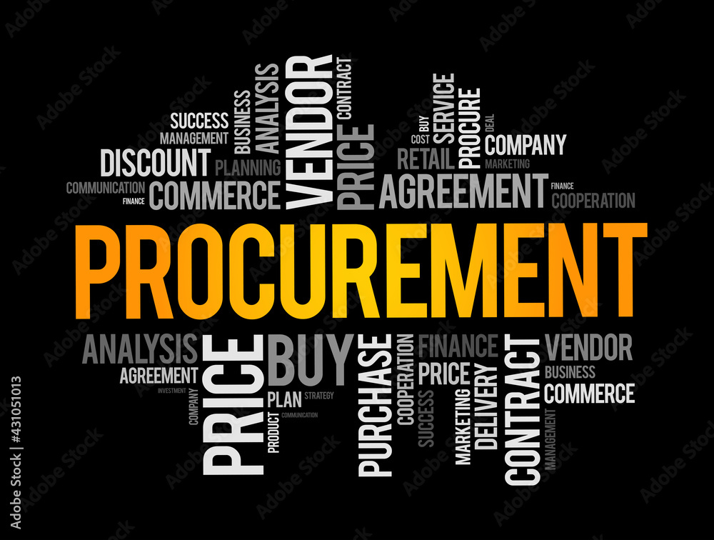 Procurement word cloud collage, business concept background Stock ...