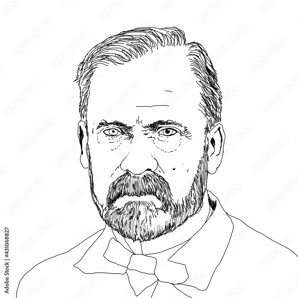 Realistic illustration of scientist Louis Pasteur Stock Illustration ...