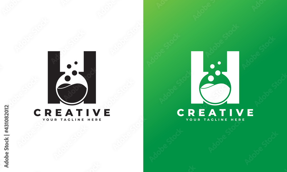 Letter H with Abstract lab logo. Usable for Business, Science ...