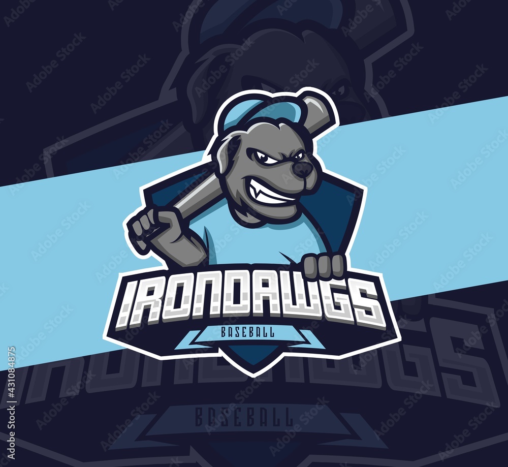 angry dog baseball mascot logo design Stock Vector | Adobe Stock