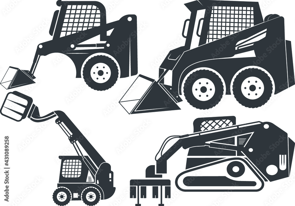 Skid Steer Loader, Skid Steer, Bobcat Bulldozer, Skid Steer Loader icon ...