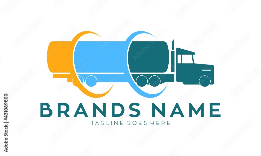 Elegant container truck vector logo Stock Vector | Adobe Stock