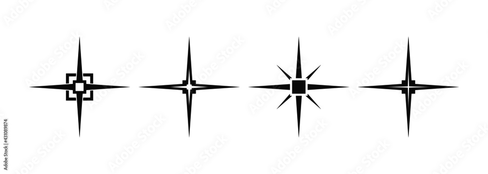 Map compass direction symbols. Black north signs. Stock Vector | Adobe ...
