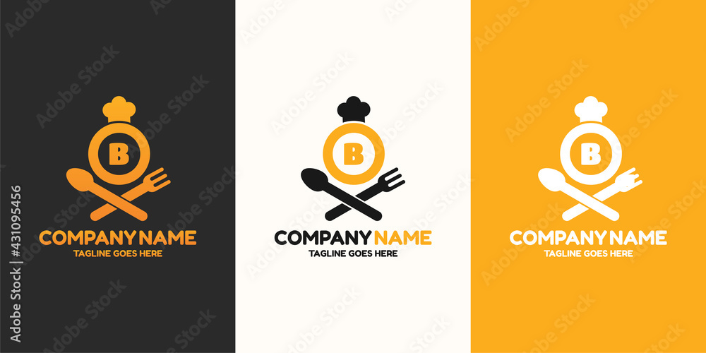 Initial letter B food Logo Design Template. Illustration vector graphic ...