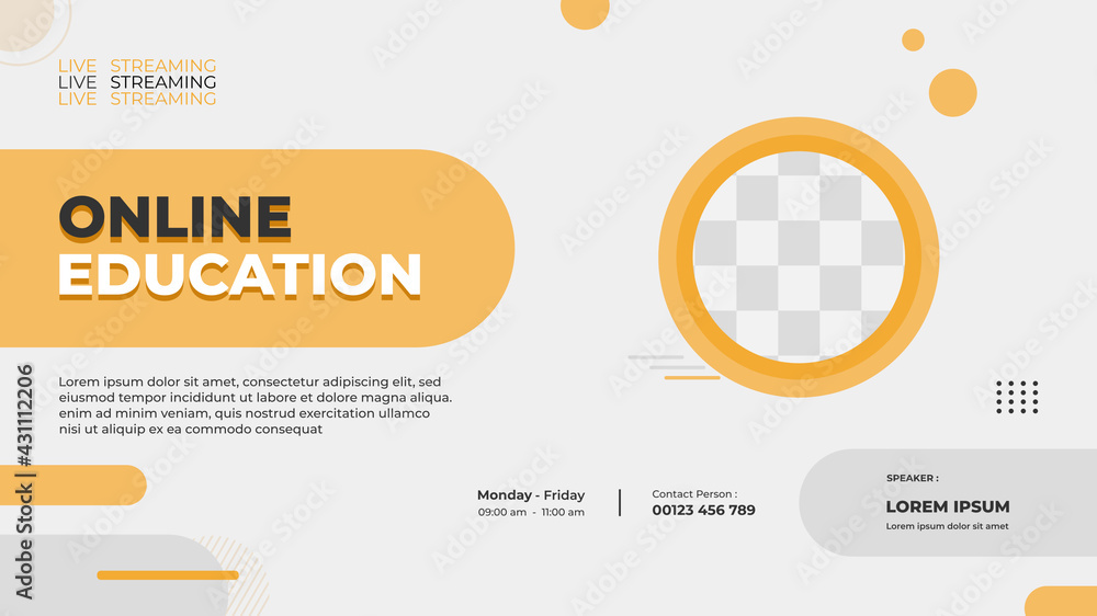 Website banner template for Online Education, Online class program ...