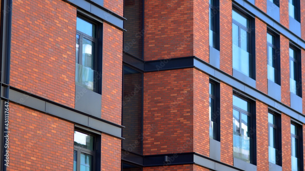 Foto de Architectural exterior detail of residential apartment building ...