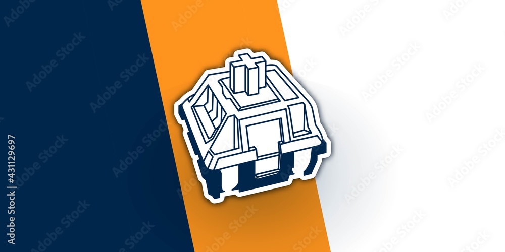 Mechanical Keyboard Switch Icon Design Illustration. Line Logo Symbol ...