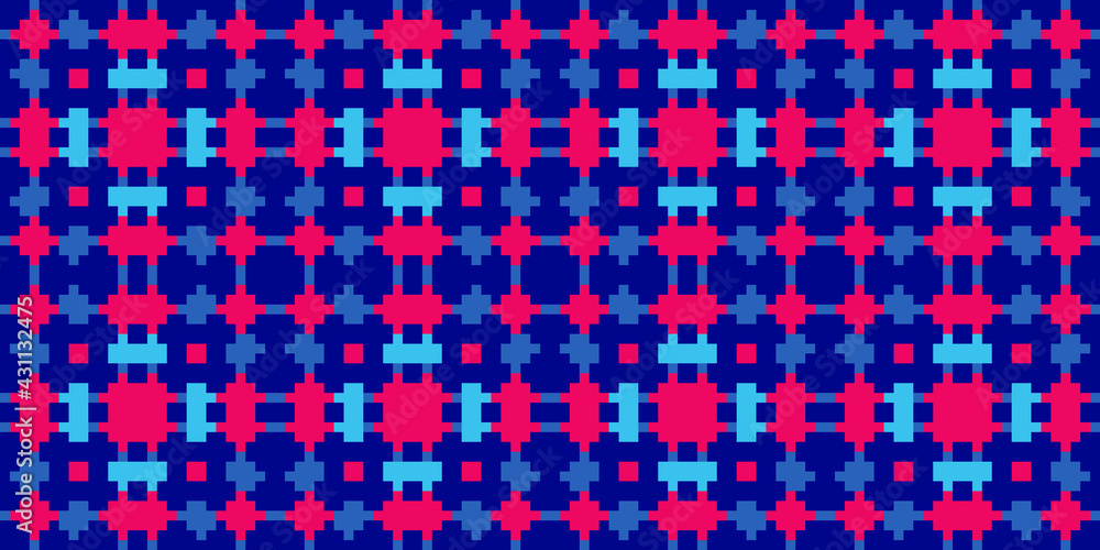 Pixel art 8 bit background Seamless Pattern. Vector illustration Stock ...