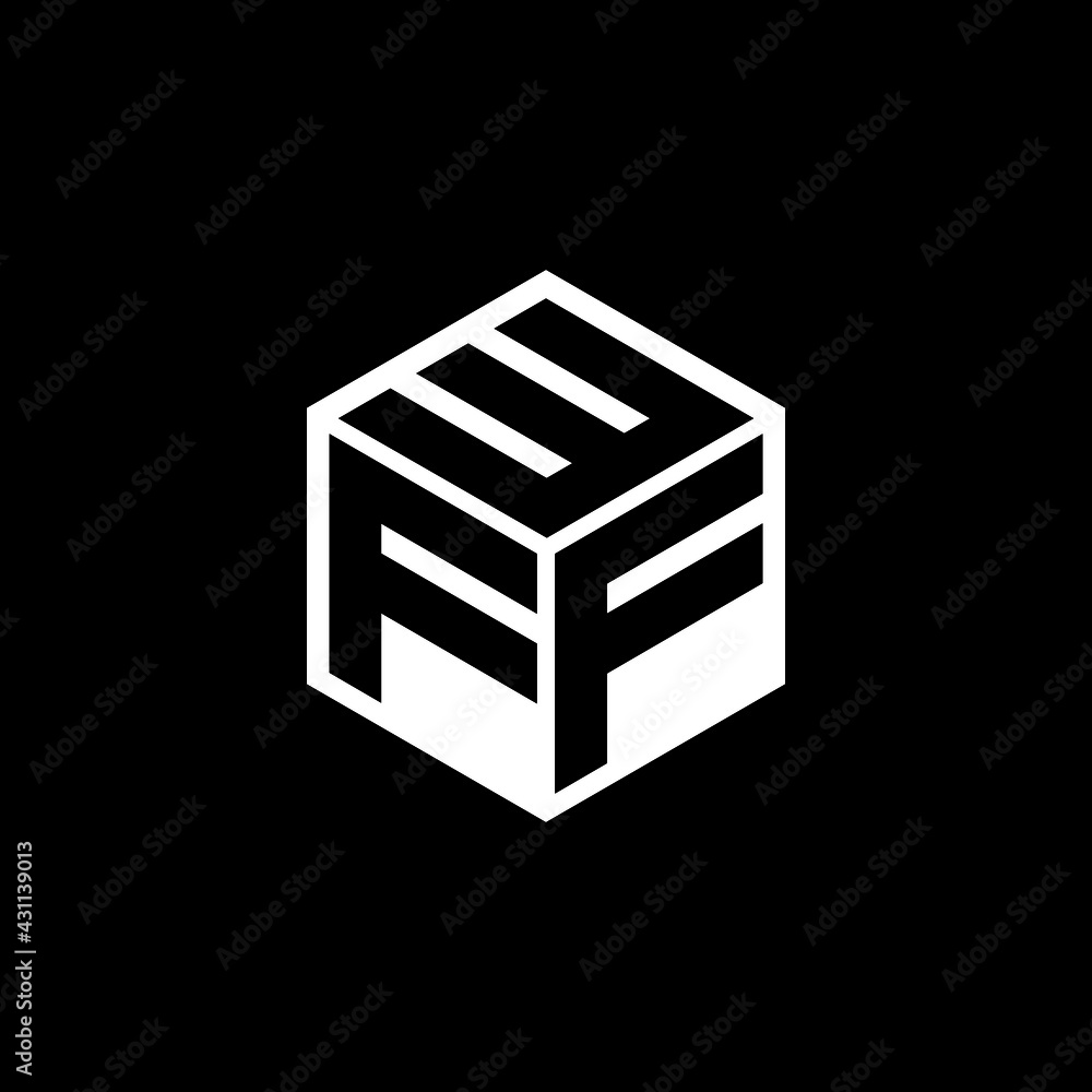FFW letter logo design with black background in illustrator, vector ...