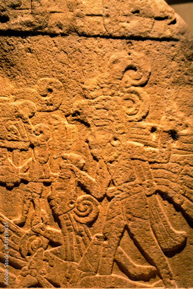 Estela 21 de Izapa( Estela del decapitado). Cultura Maya.Original de ...