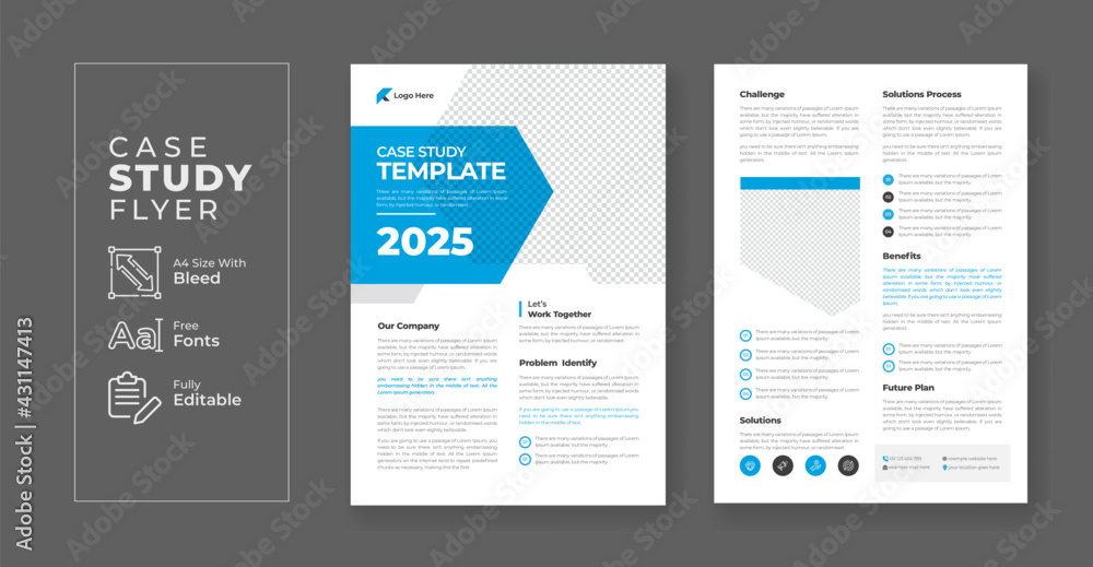 Case Study Flyer Design Business Case Study Booklet Layout, Double ...