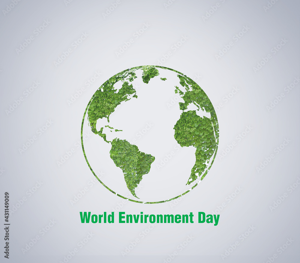 Green World Map- leaf or forest shape of world map isolated on white ...