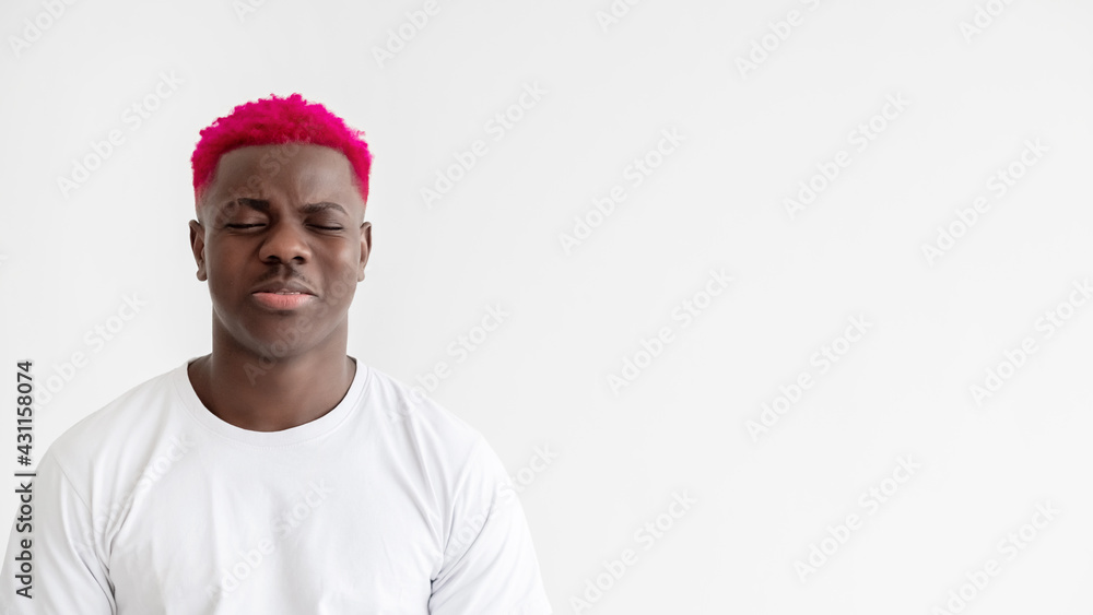 Sad black man. Disappointment regret. Dissatisfied feelings. Trouble ...