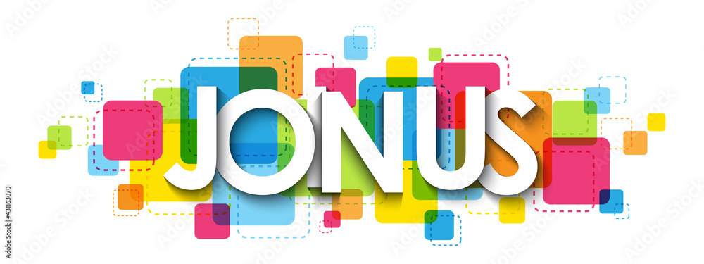 JOIN US colorful vector typography banner isolated on white background ...