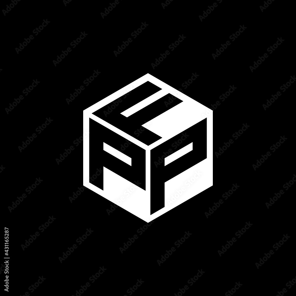 PPF letter logo design with black background in illustrator, vector ...