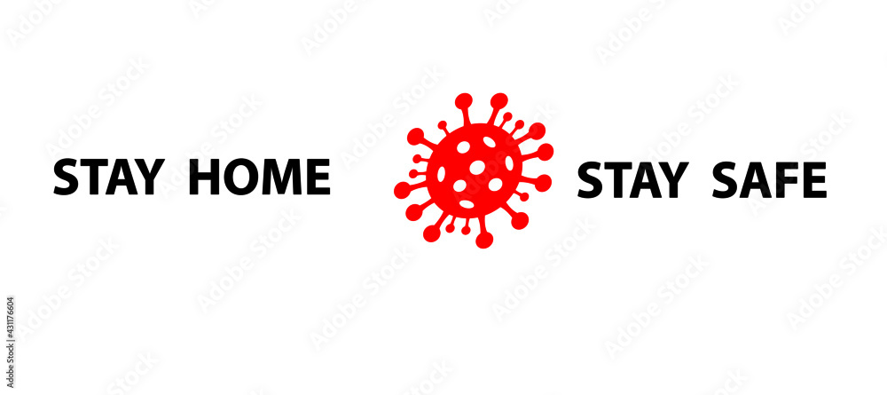 Stay home, stay safe poster design vector. Cute Lettering typography ...