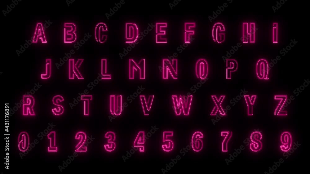alpha channel letter energy neon glowing font letter alphabet symbol ...
