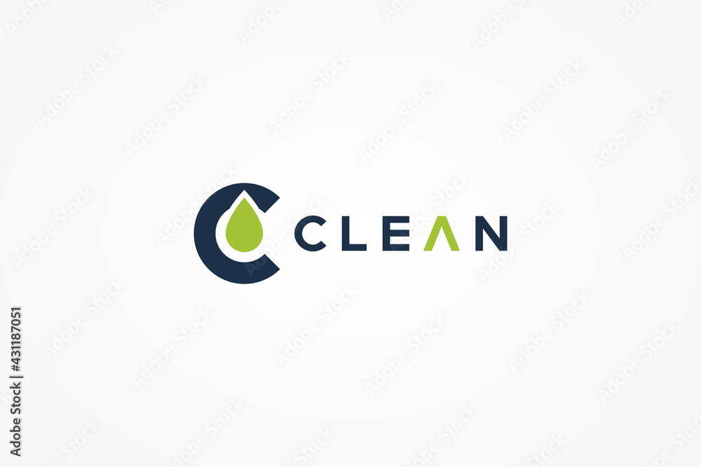 Simple Clean Logo. Blue Circle Shape Initial Letter C with Green ...