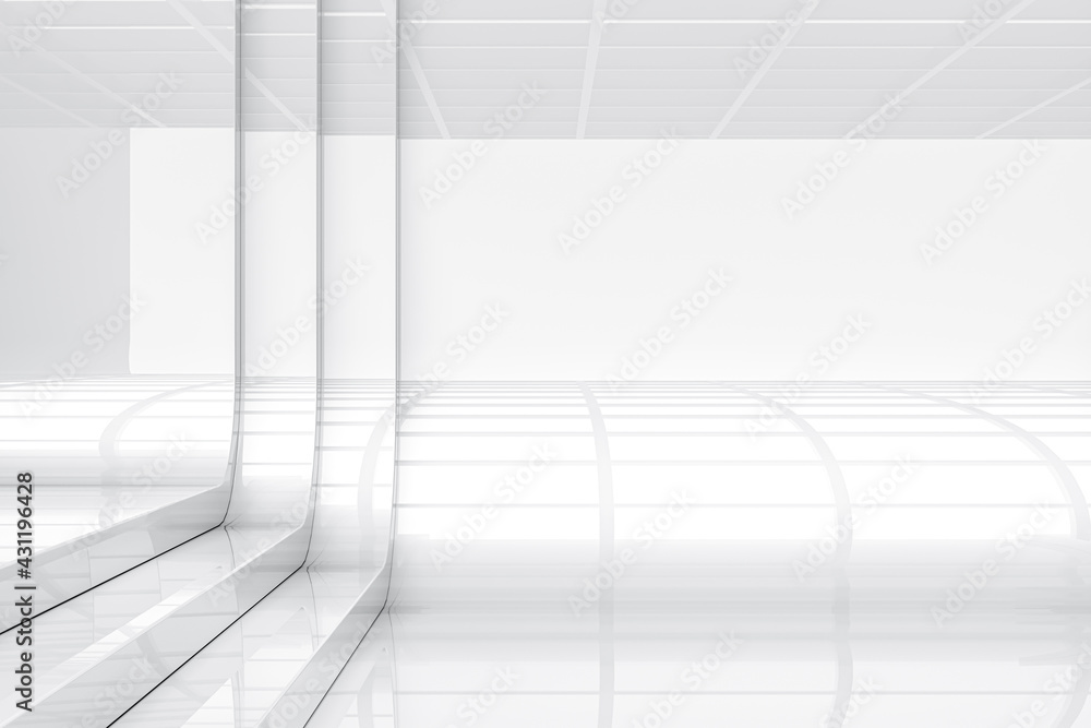 Abstract white backdrop with light and reflection. Elegant highlights ...