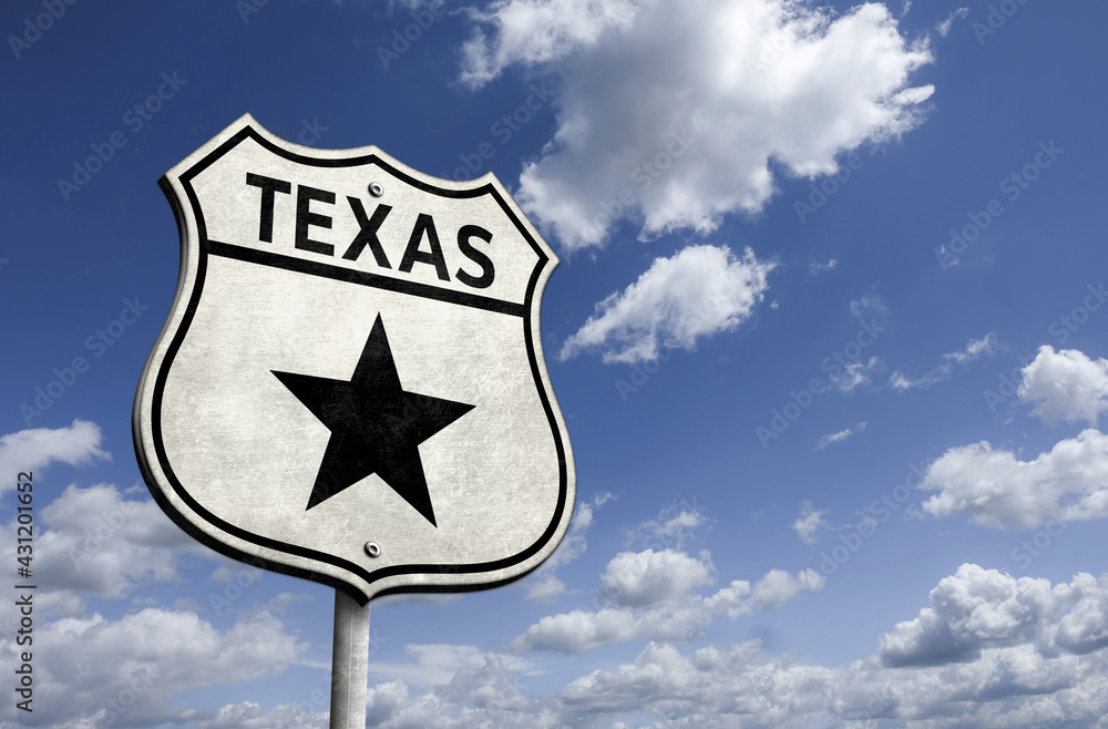 Texas - The lone star state - traffic road sign Stock Illustration ...