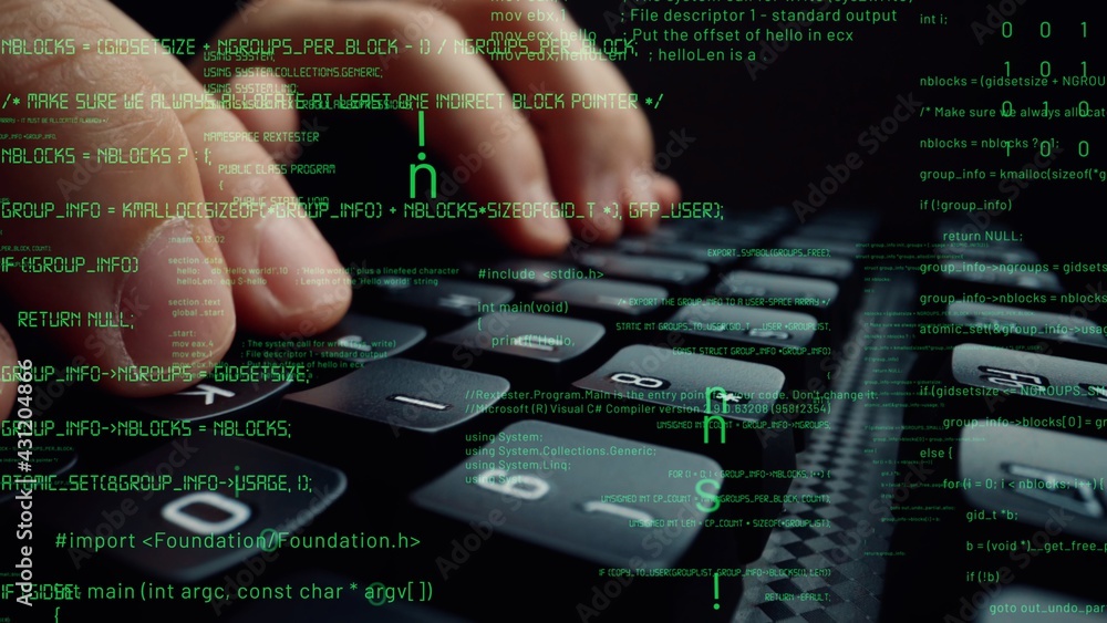 Foto de Creative visual of computer programming coding and software ...