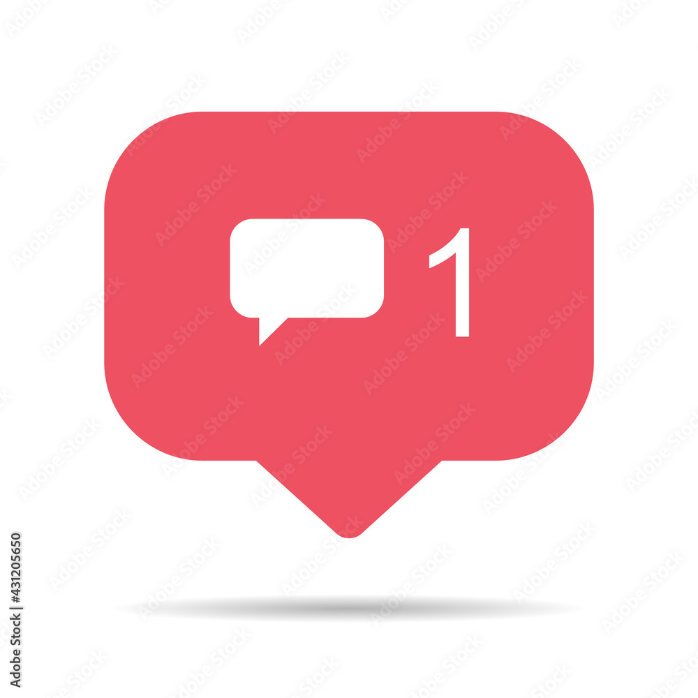 Follower notification symbol for application. Web app button for social ...