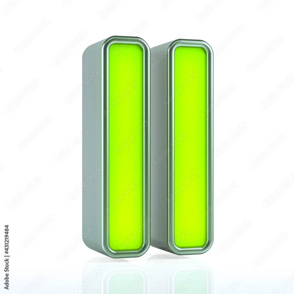 Green Pause Button or Media control symbols on white background ...