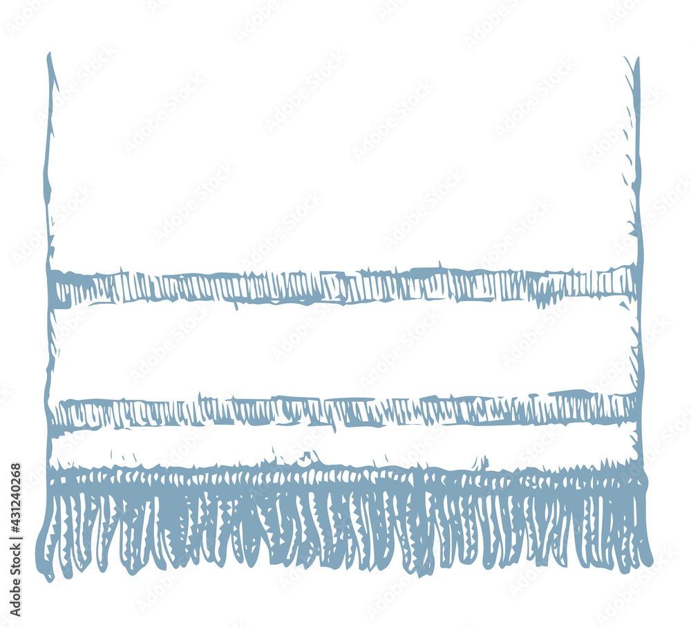 Wide warm shawl. Vector sketch drawing Stock Vector | Adobe Stock